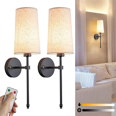 Battery Operated Wall Sconce Set Of Two With Remote Control Indoor Not