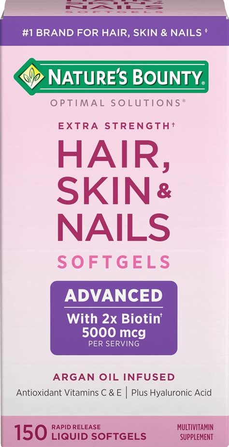 Nature S Bounty Optimal Solutions Advanced Hair Skin And Nail Biotin