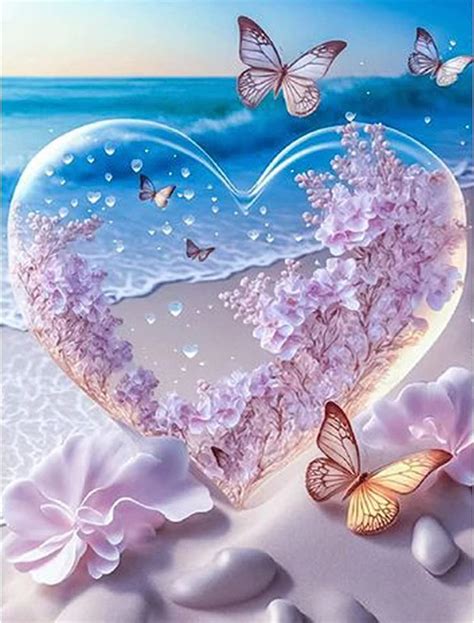 AIRDEA DIY Heart Diamond Carft Painting Kits For Adults Beginners Round