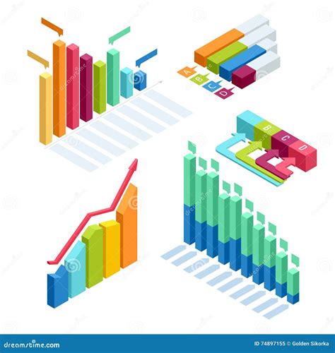 Chart And Graphic Isometric Business Diagram Data Finance Graph