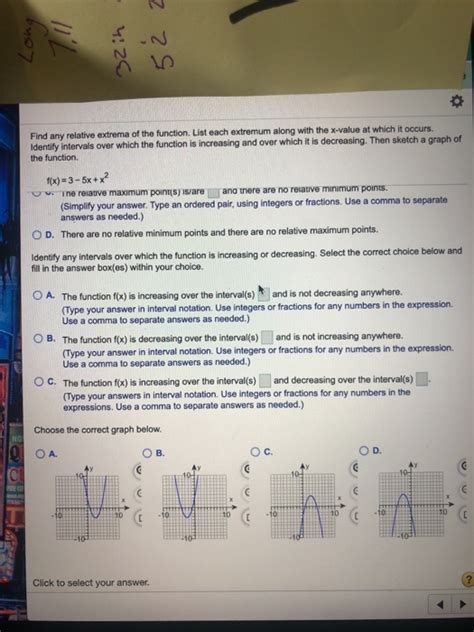 solved find any relative extrema of the function list each
