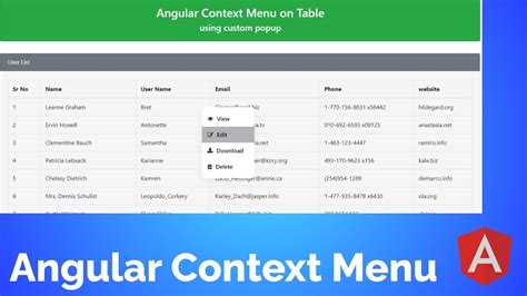 custom context menu in angular create context menu in angular angular tutorial youtube