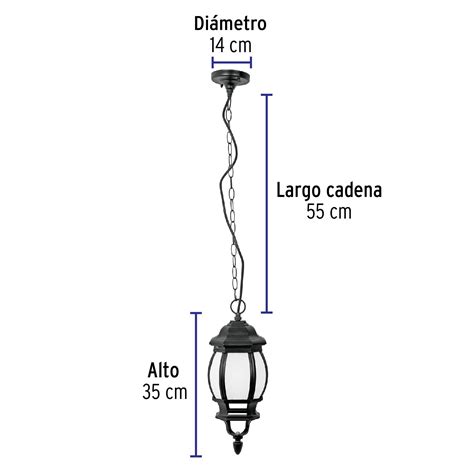 Ficha Tecnica Arbotante De LED 8 W Tipo Farol Colgante Negro Volteck