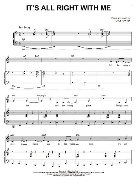 It S All Right With Me Partituras Frank Sinatra Piano Y Voz
