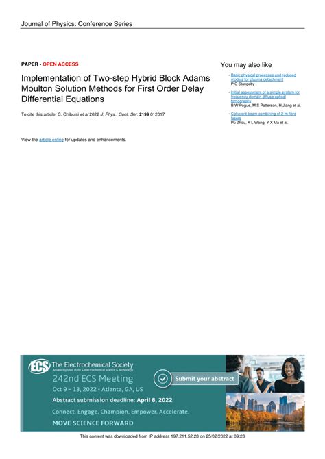 pdf implementation of two step hybrid block adams moulton solution methods for first order