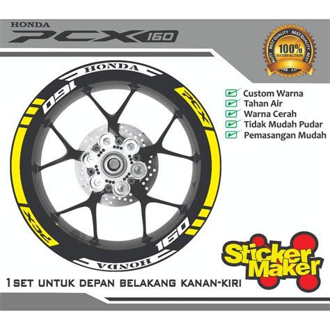 Jual COD Stiker Velg Honda Pcx 160 Sticker Cutting List Felek Roda