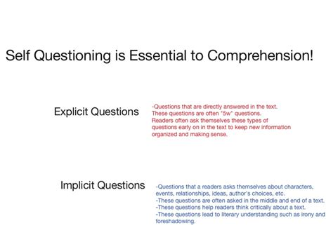 self questioning explicit vs implicit 1 english reading showme