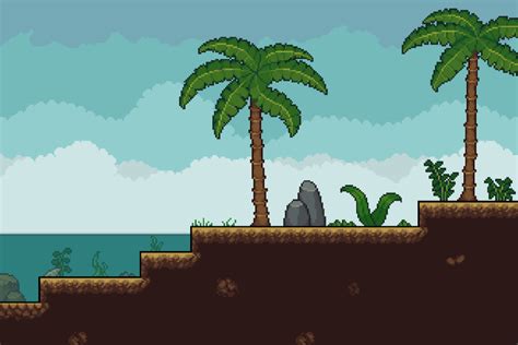 D Pixel Art Platformer Biome Ocean By Ooo Superposition Principle Inc