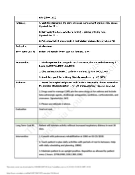 SOLUTION Copd Care Plan 52418 Docx Studypool