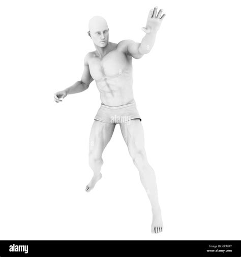 Superhero Pose With A Man In 3d Render Illustration Stock Photo Alamy