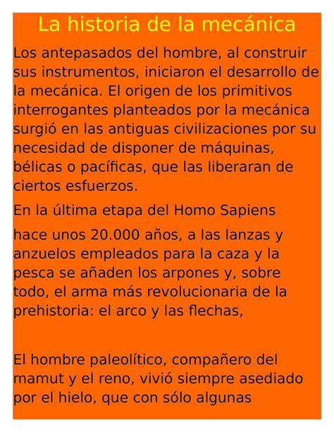 Calaméo La Historia De La Mecánica