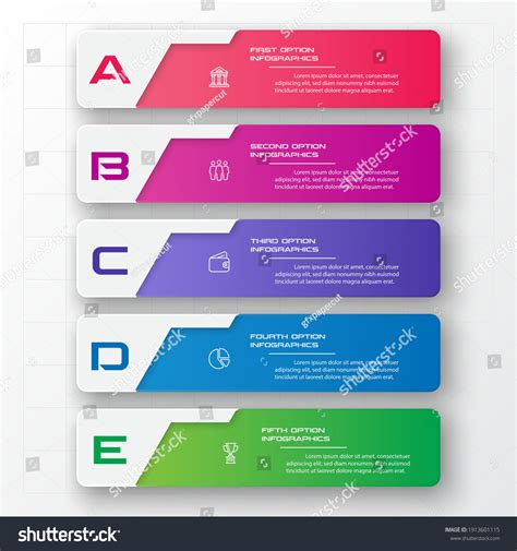 Business Infographics Template 5 Steps Rectangle Royalty Free Stock