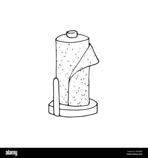 Hand Drawn Kitchen Paper Towel Holder Stock Vector Image And Art Alamy