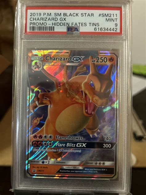 Mavin PSA 9 Pokemon TCG Charizard GX Hidden Fates Tins SM211 SM Black