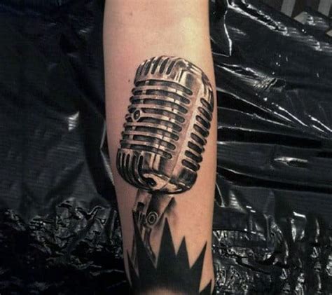 90 Microphone Tattoo Designs For Men Manly Vocal Ink