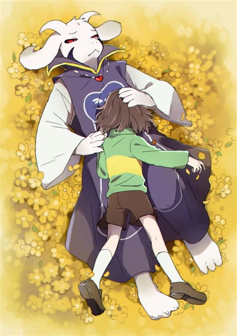 Asriel Dreemurr X Chara 634x900 Wallpaper Teahub Io
