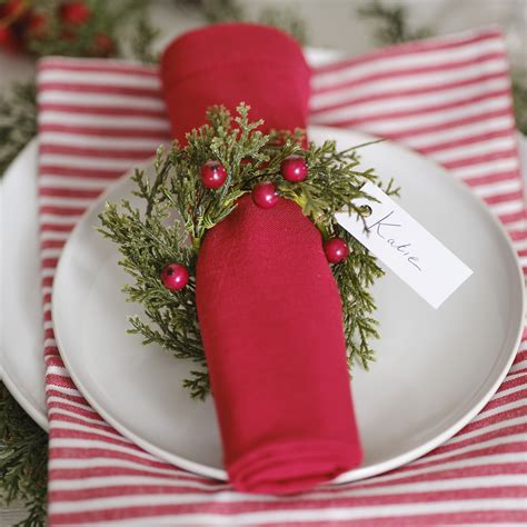 Christmas Napkin Rings Foliage And Berry Christmas Napkin Rings