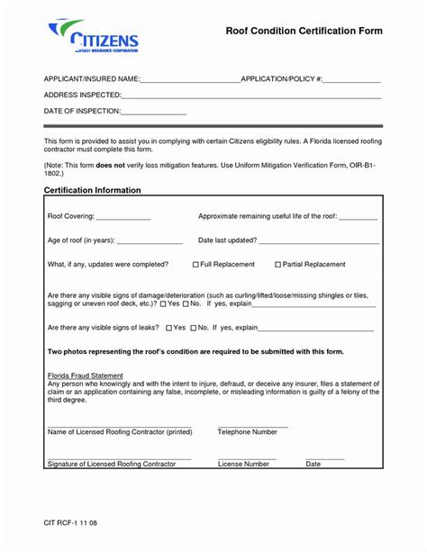 Roofing Certificate Of Completion Template Luxury Roof Certification