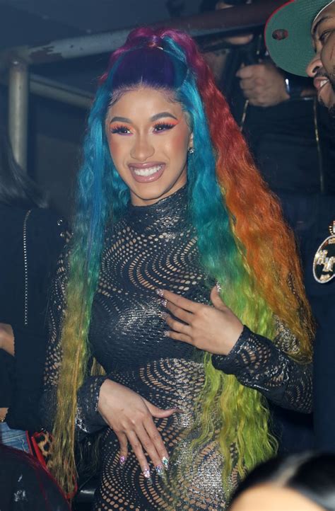Cardi B Rainbow Hair December 2018 Popsugar Beauty Photo 8