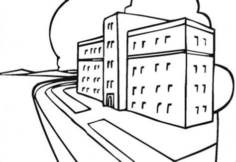 Dibujos De Hospital Edificios Y Arquitectura Para Colorear Y
