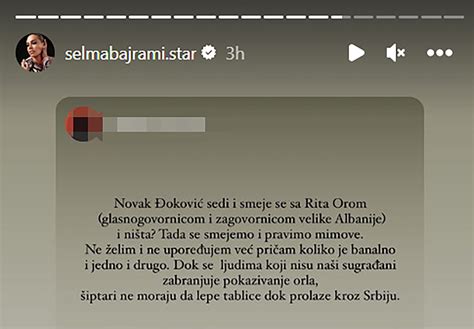 Selma Bajrami prozvala Đokovića Nakon zabrane ulaska u Srbiju u