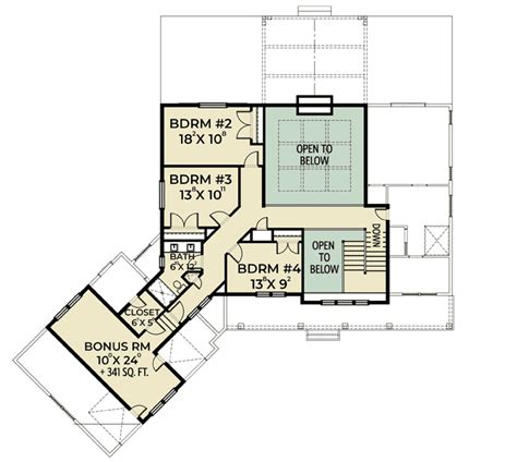 Two Story Country House Plan With Open Concept Living 280054JWD