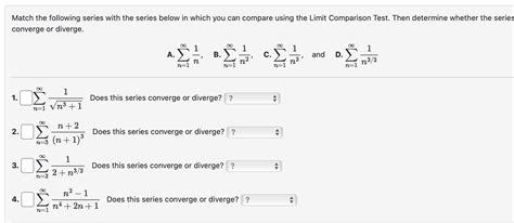 Solved Match The Following Series With The Series Below In Chegg
