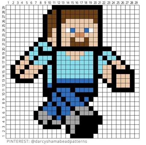 Minecraft Steve Pattern X Minecraft Pixel Art Pixel Art