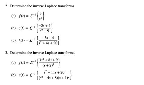 solved 2 determine the inverse laplace transforms 3 a