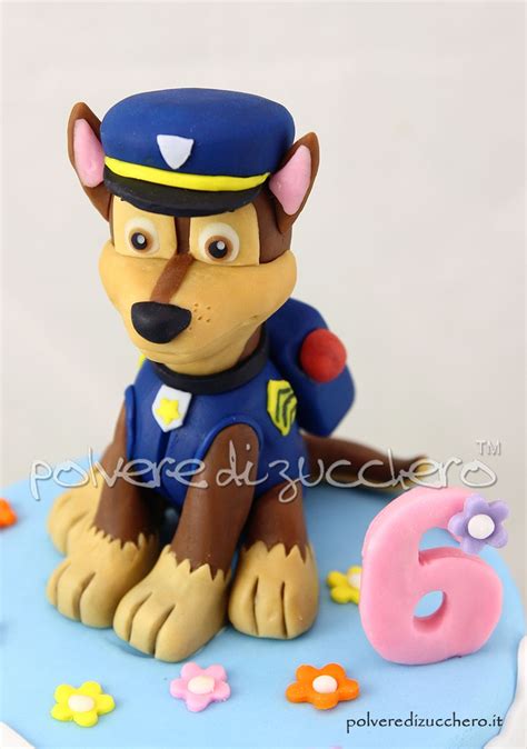 Torta Decorata A Due Piani Dei Paw Patrol Con Chase In Pasta Di