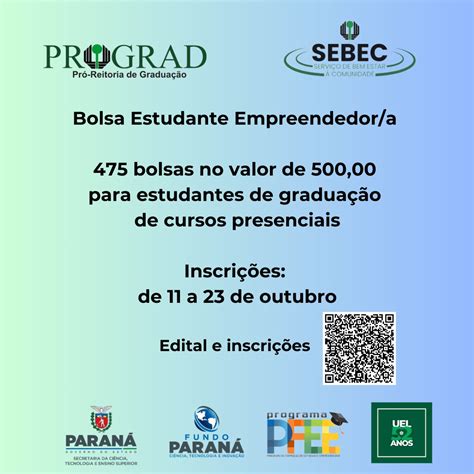 Programa De Forma O De Estudante Empreendedor Oferta Bolsas O