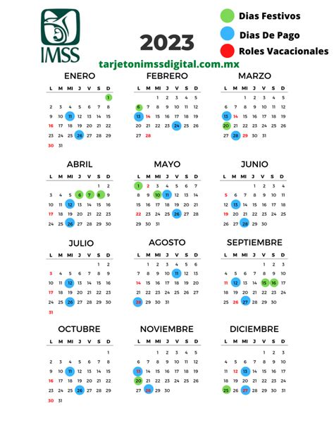 Calendario IMSS 2023 Dias De Pago Activos