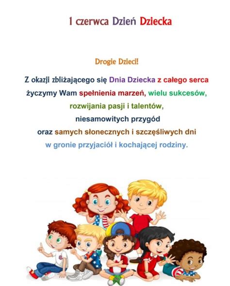 Kolorowe długie życzenia z okazji dnia dziecka Życzenia na GifyAgusi pl
