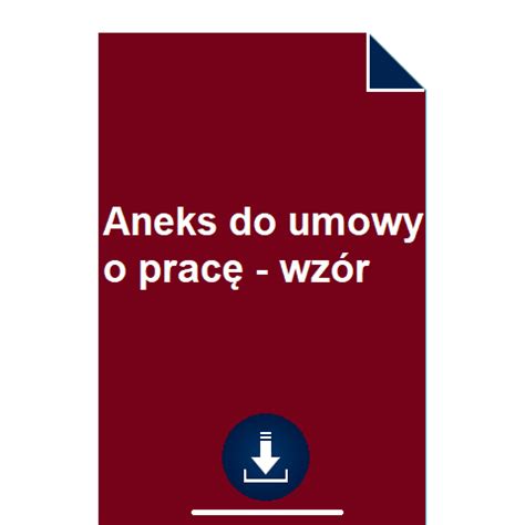 Aneks Do Umowy O Prac Wz R Pobierz