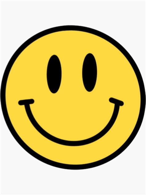 Yellow Smiley Face Sticker For Sale By Gabiiii18 Redbubble