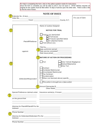 Notice Of Issue Fillable Form Printable Forms Free Online