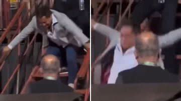 Que susto Alterado Leonardo cai da escada após show Cachaça não é água