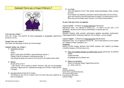 Comment Rediger Une Critique