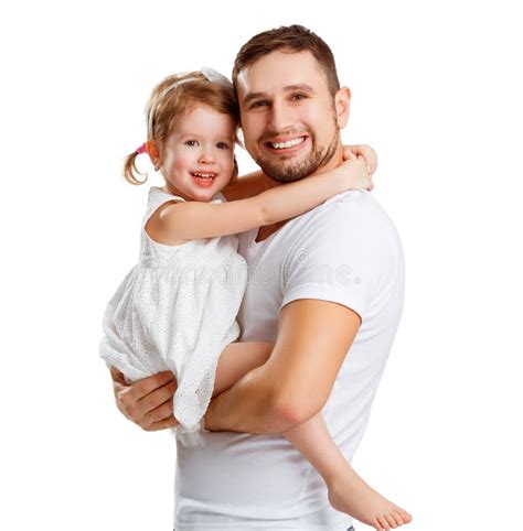 Día Feliz De La Familia Y De Padre Hija Que Abraza Al Papá Imagen de