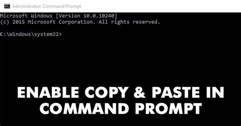 how to enable copy and paste in command prompt
