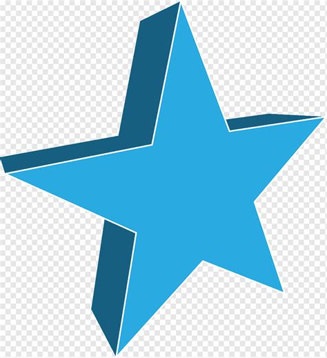 Estrela Tridimensional D Azul Png Pngwing
