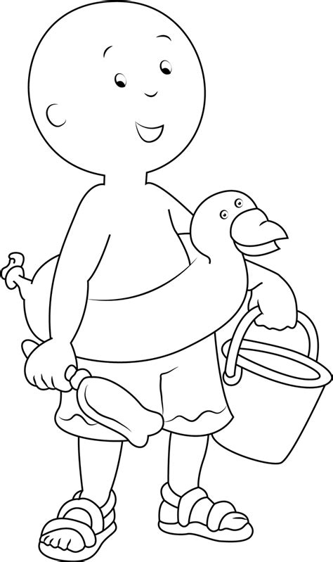 Caillou Ve A Nadar Para Colorear Imprimir E Dibujar Dibujos Colorear