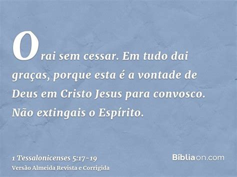 1 Tessalonicenses 5 17 19 Orai sem cessar Bíblia