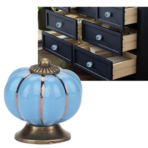 Blue Boutons De Porte Boutons En Céramique Citrouille Pour Meubles