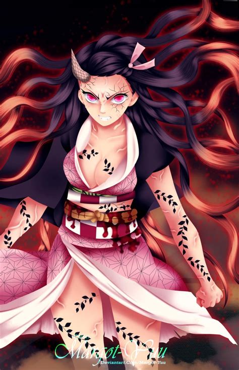 Nezuko Kamado Kny By Margot Yuu On Deviantart Angry Wallpapers Animes Wallpapers Slayer
