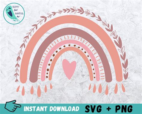 Boho Rainbow SVG Rainbow Svg Hand Drawn Rainbow SVG Pastel Etsy