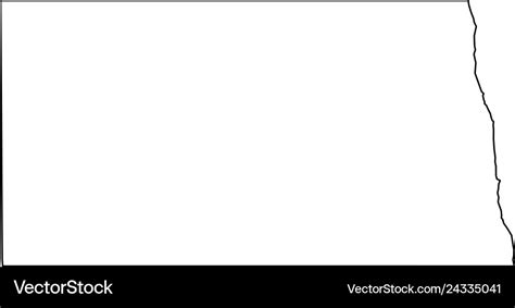 North Dakota State Usa Solid Black Outline Vector Image