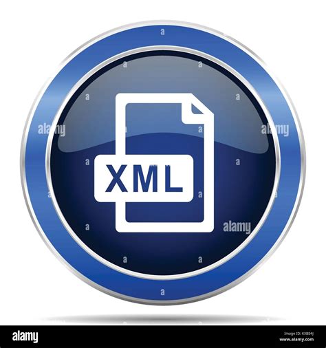 Xml File Vector Icon Modern Design Blue Silver Metallic Glossy Web And