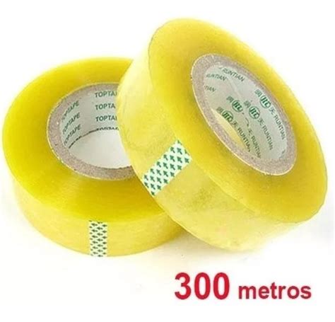 Fita Larga Transparente 300m Adesivas Embalar Durex Mercado Livre