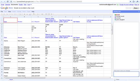 Spreadsheet Google